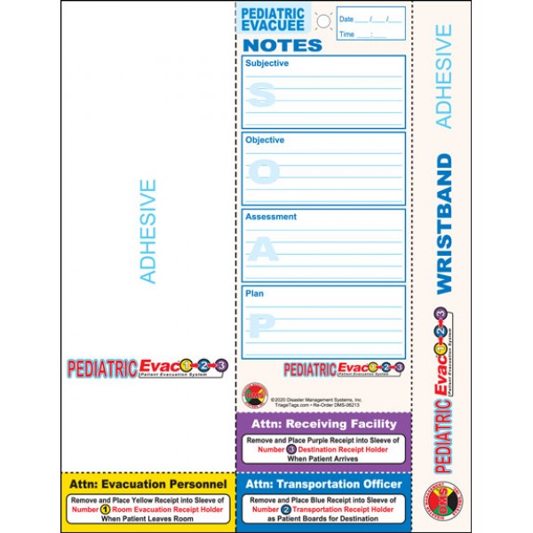 Evac123 Pediatric Evacuation Tag